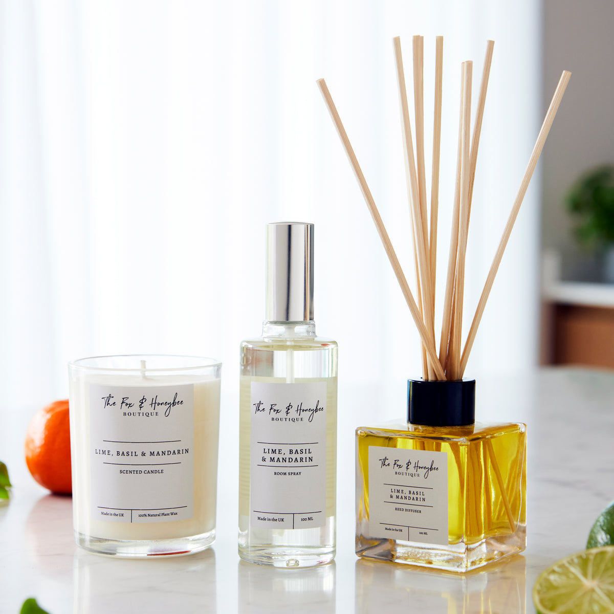 100ml Reed Diffuser (Lime, Basil & Mandarin) – The Fox & Honeybee Boutique